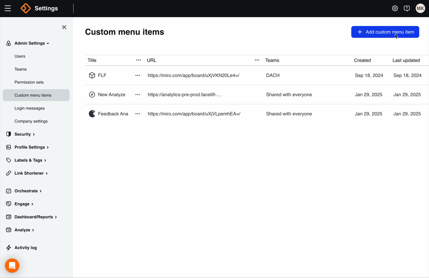Everything You Need, One Click Away with Custom Menu Items